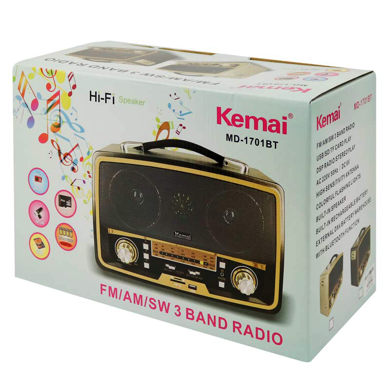 خرید و قیمت رادیو اسپیکر بلوتوثی Kemai MD-1701BT رم و فلش خور ...